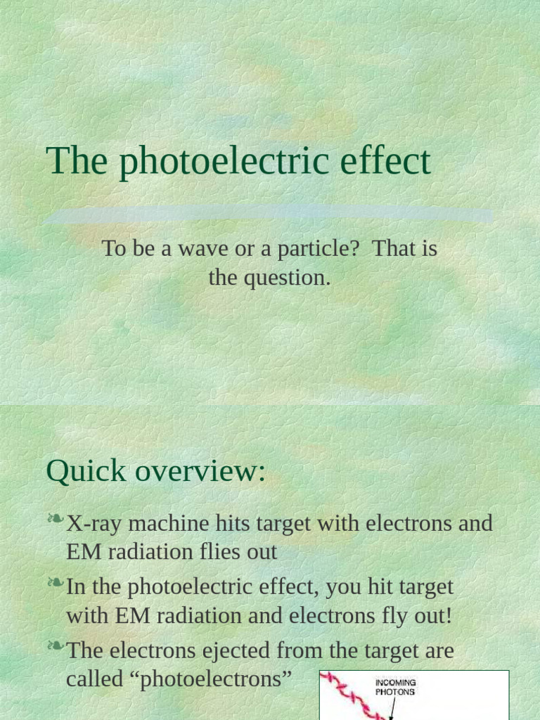 photoelectric effect ppt | PDF