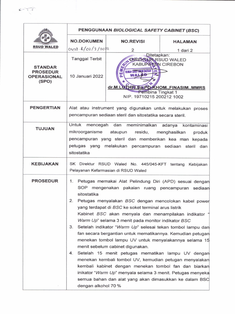 Spo Penggunaan BSC | PDF
