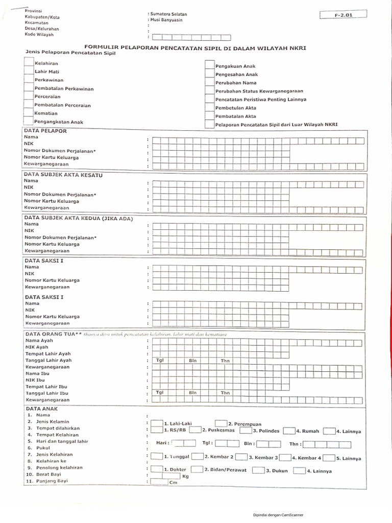 Form Akte Baru | PDF