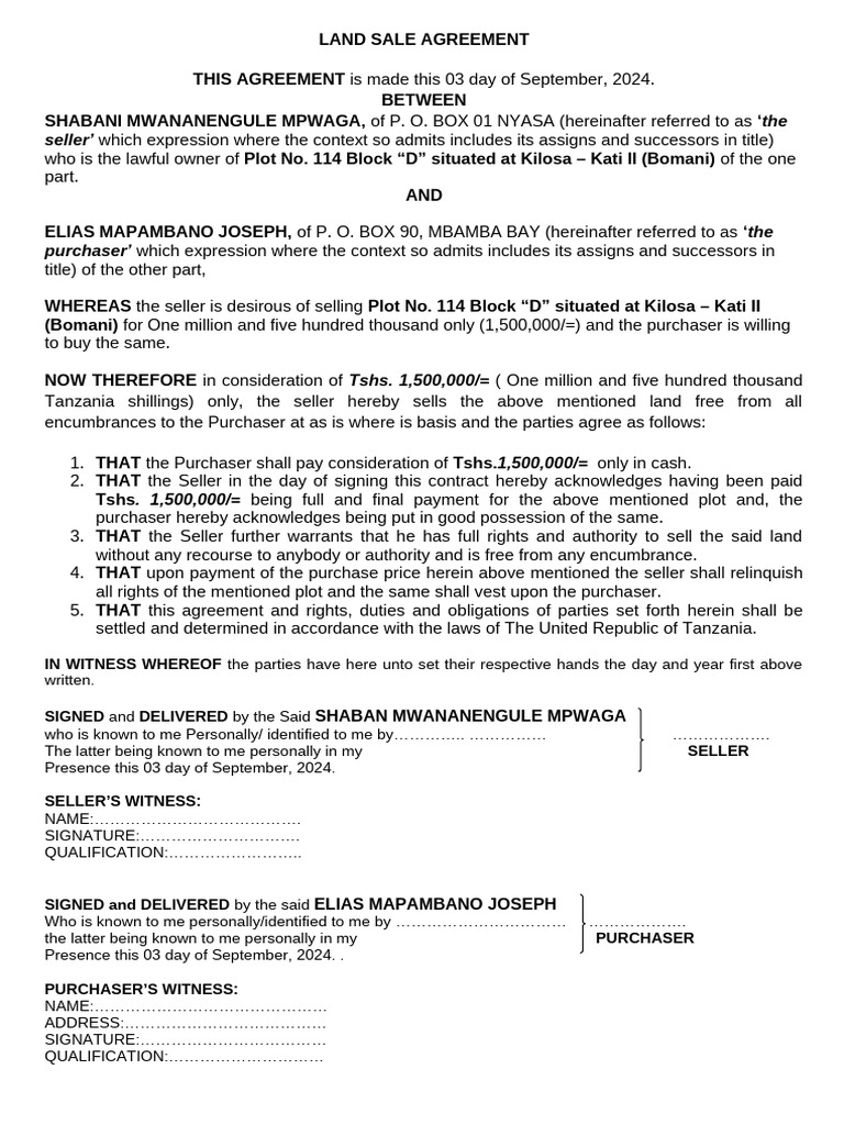 Land Transfer | PDF