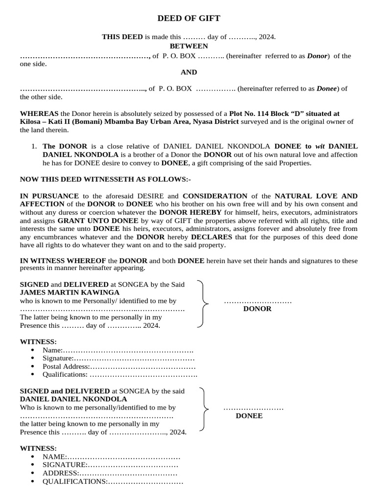 Deed of Gift | PDF