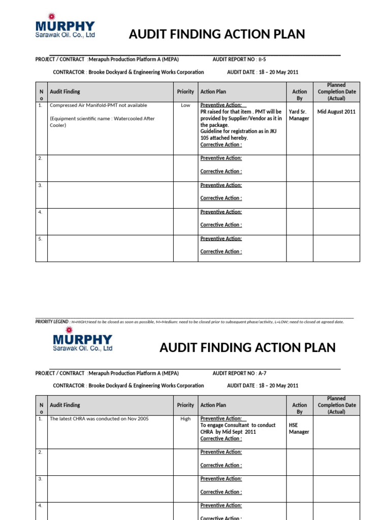 audit finding action plan | PDF