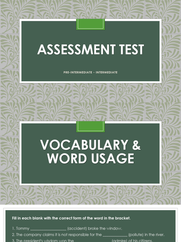 Pre-Intermediate - Intermediate | PDF