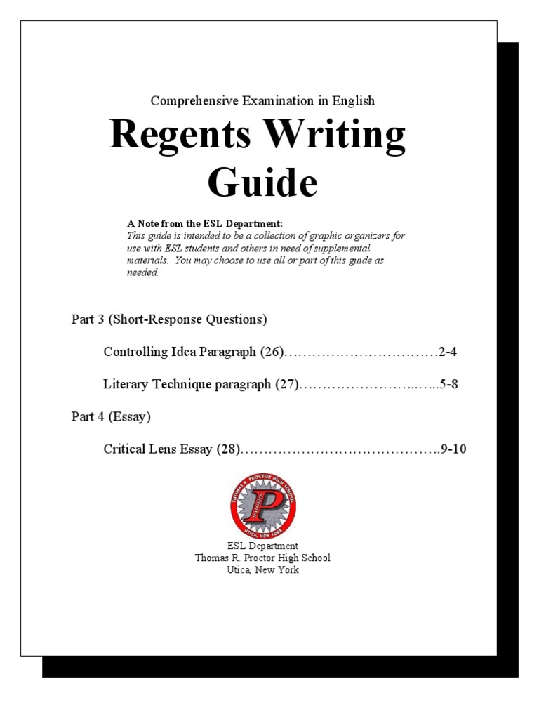 Regents Writing Guide: Comprehensive Examination in English | PDF ...