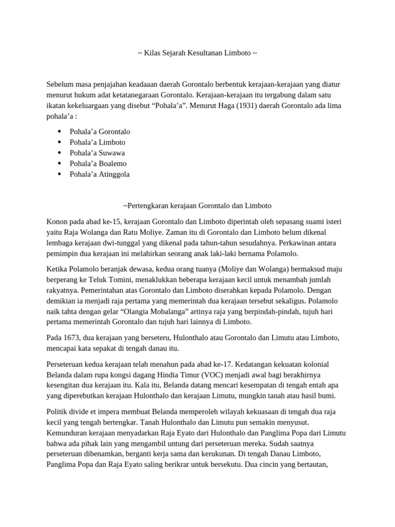 Kerajaan Limboto | PDF