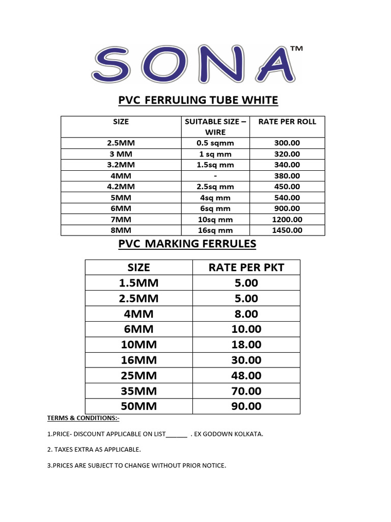 PVC Sleeve - Marking Ferrules | PDF