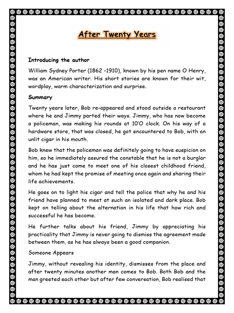 After Twenty Years_Study Notes | PDF