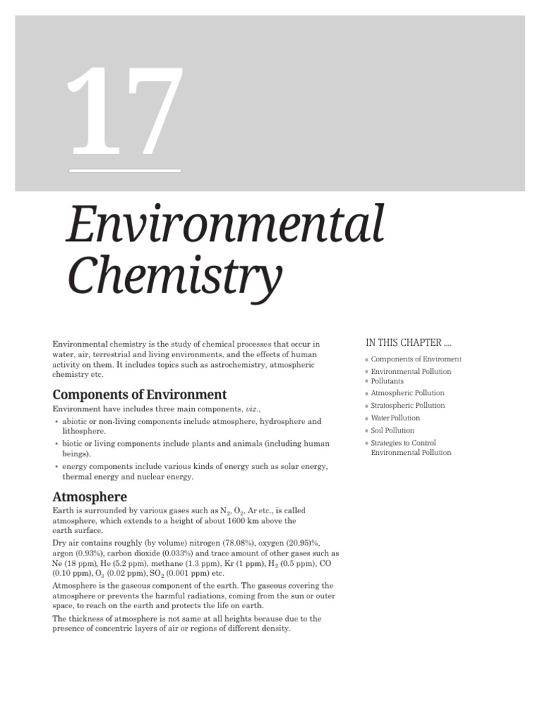 Environmental Chemistry | PDF