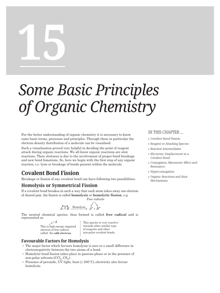 Some Basic Principles of Organic Chemistry | PDF