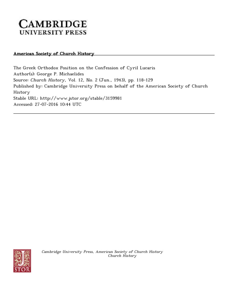 Cambridge University Press, American Society of Church History Church ...