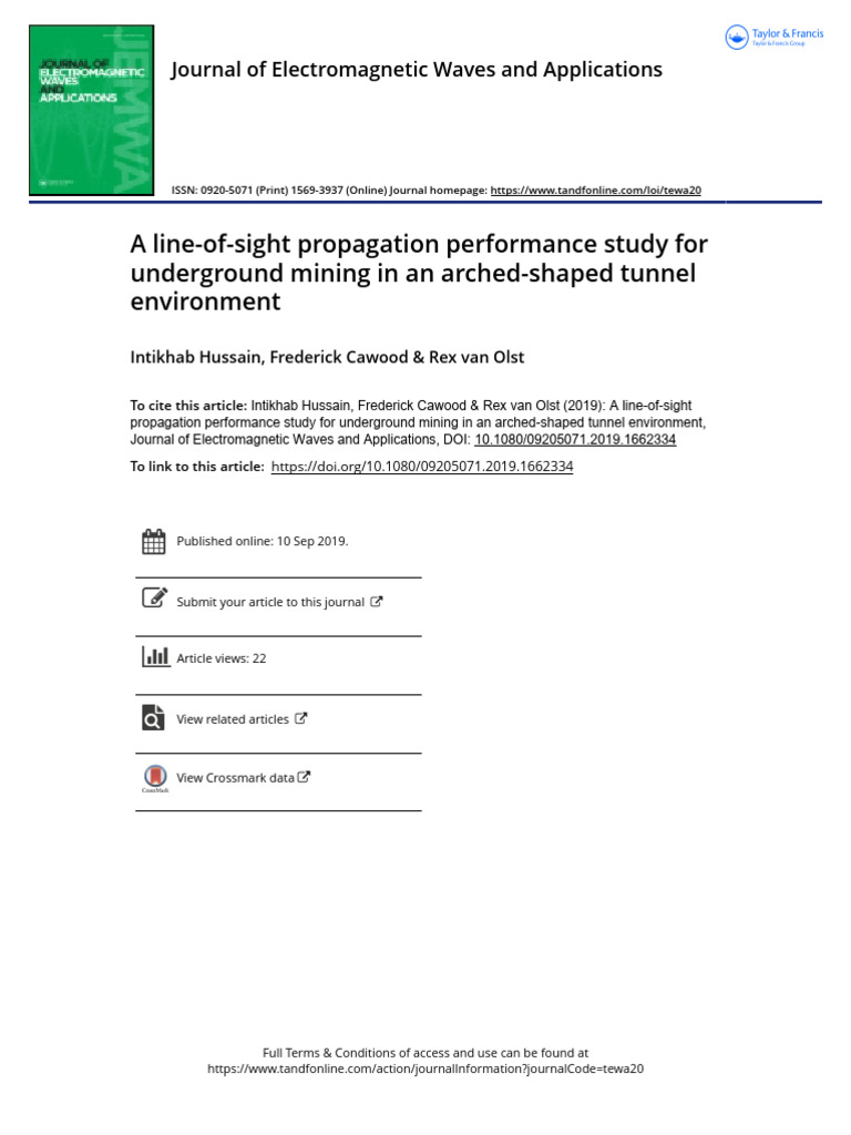 05-A Line-Of-Sight Propagation Performance Study For Underground Mining in An Arched-Shaped ...