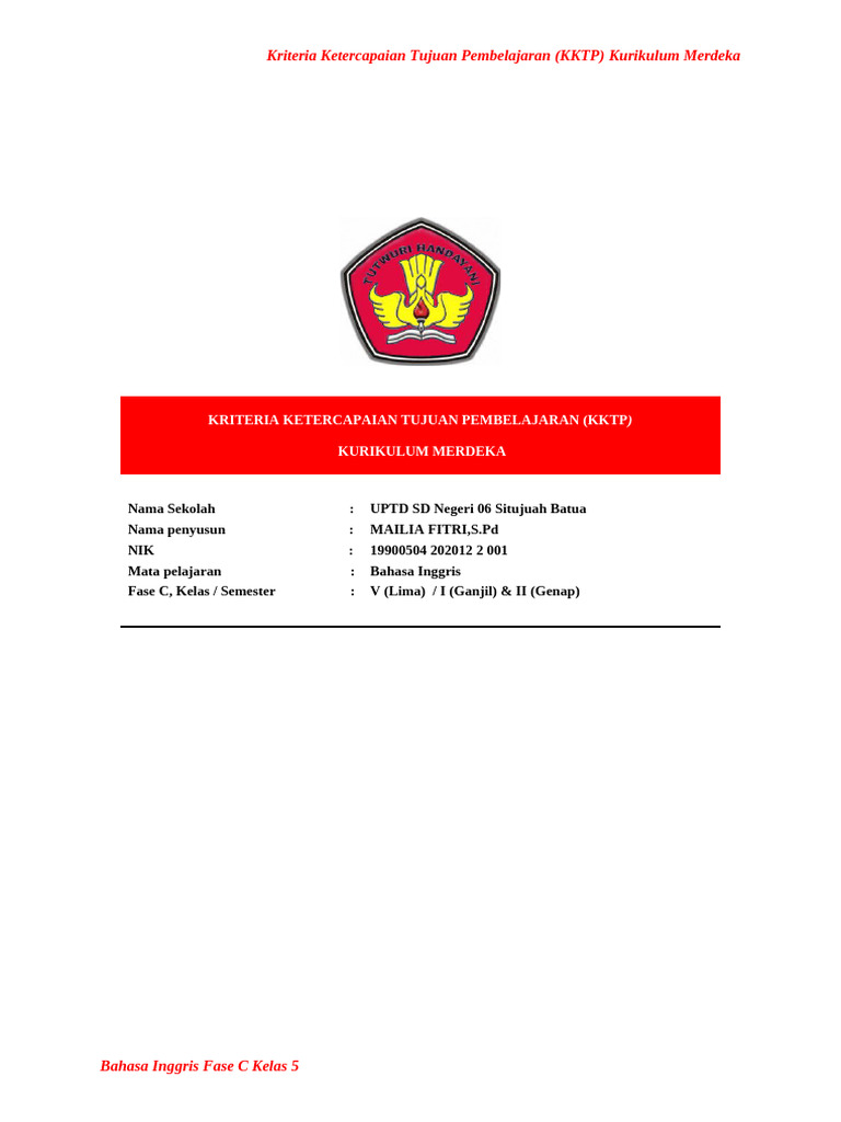 KKTP Kurikulum Merdeka | PDF