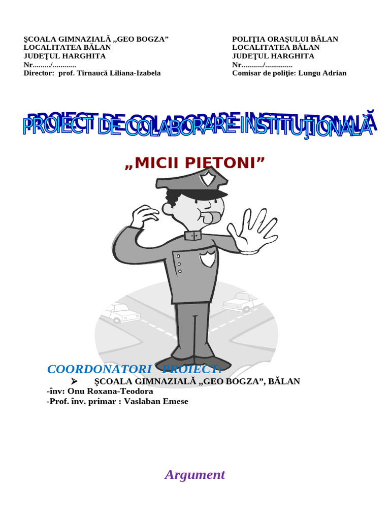 0 Proiect de Colaborare Institutionala | PDF