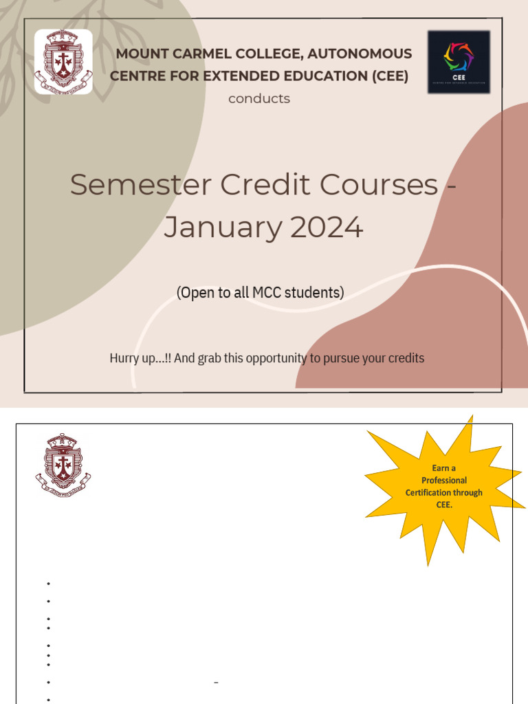 Notice for Certificate Courses January 2024 | PDF