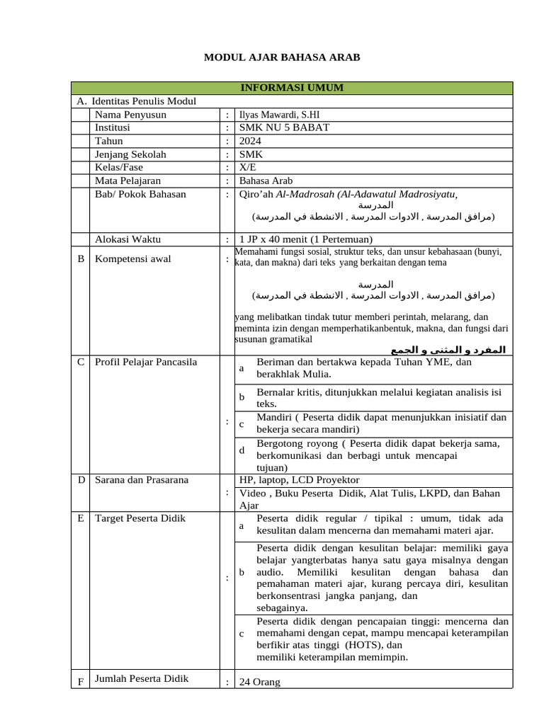 Modul Madrasah | PDF