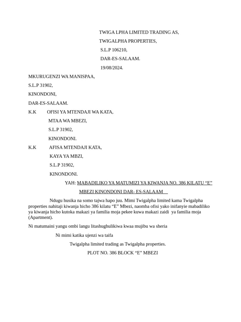 Letter First Draft | PDF
