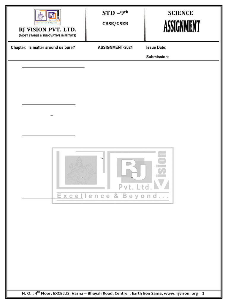 Ch 2 Is Matter Around Us Pure Cbse Gseb Pdf