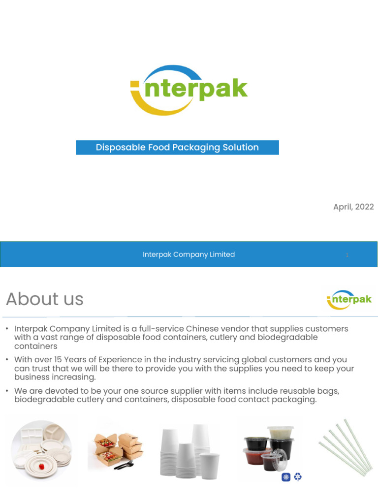 Interpak Company Limited Presentation- April, 2022 - 图册A4 | PDF | Polyvinyl Chloride | Teaspoon
