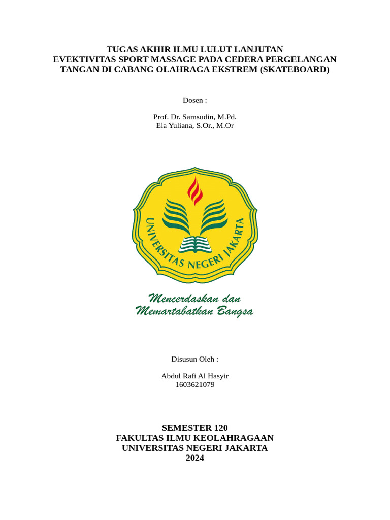 Cedera Pergelangan Tangan Skateboard | PDF