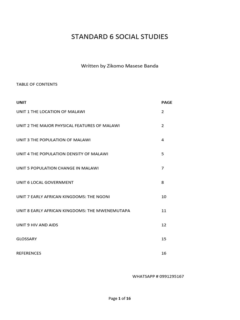 STD 6 Social Studies | PDF