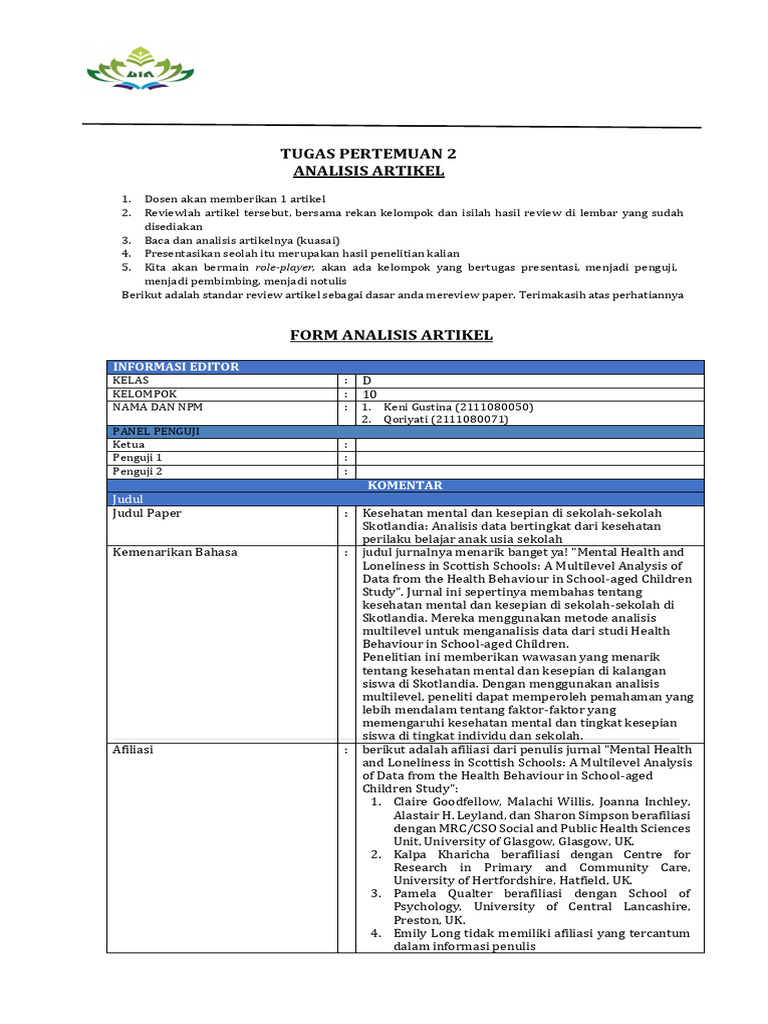 Review Jurnal Metopen Kel 10... | PDF
