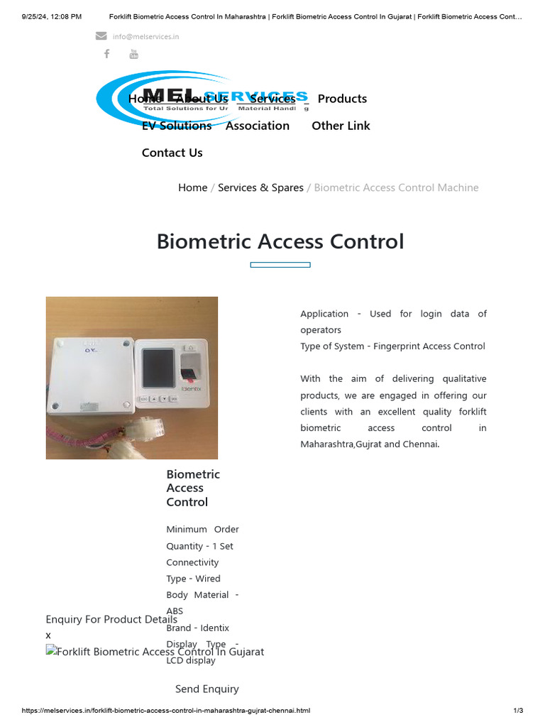 Forklift Biometric Access Control in Maharashtra - Forklift Biometric Access Control in Gujarat ...