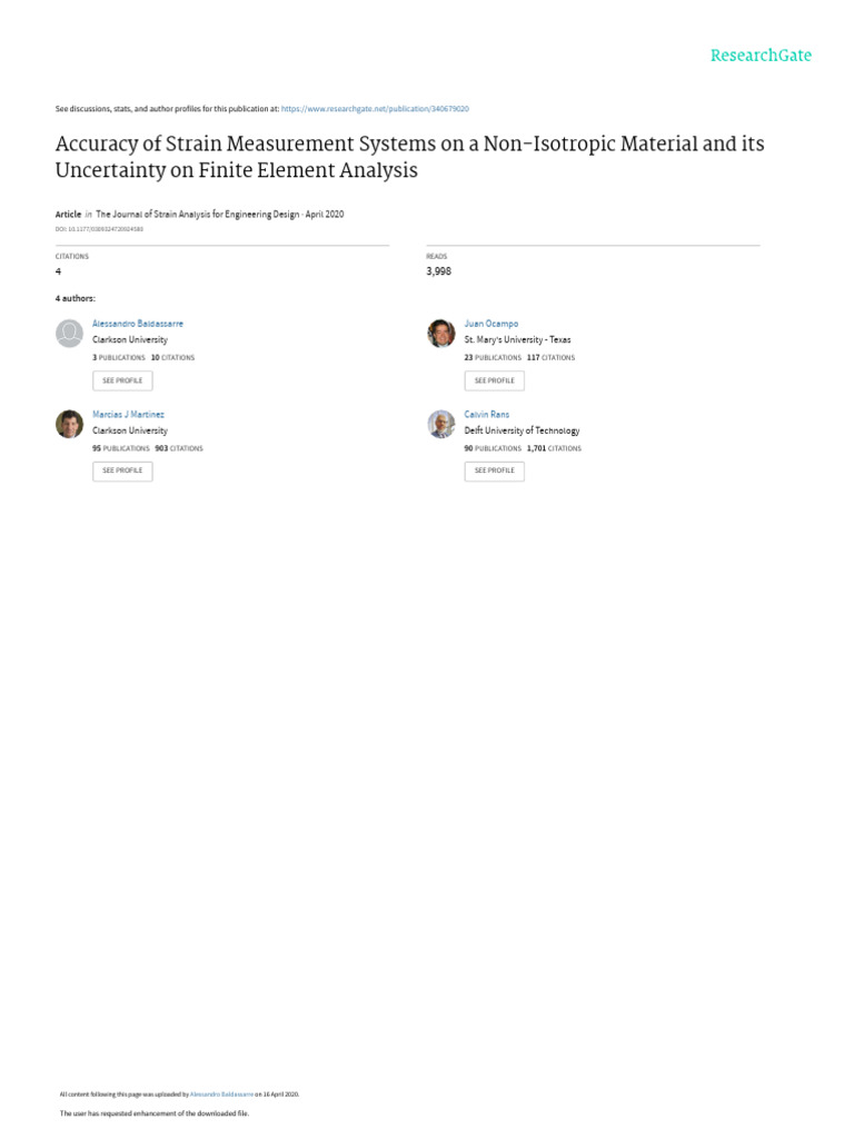Accuracy of Strain Measurement Systems On A Non-Isotropic Material and ...