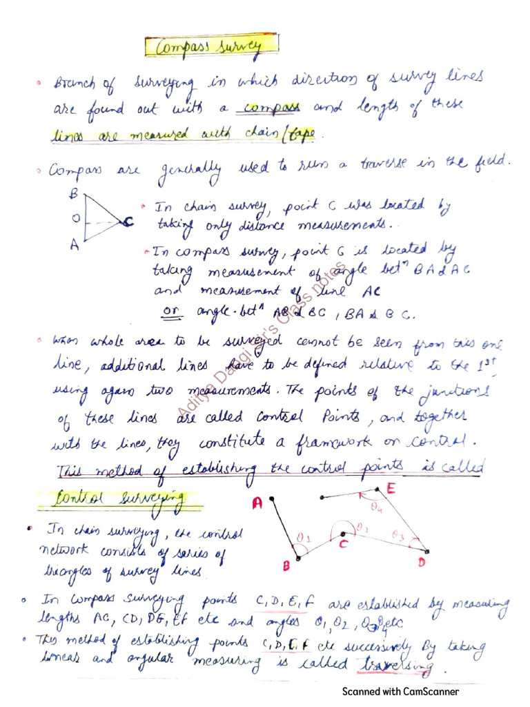 Compass Surveying and Traversing | PDF