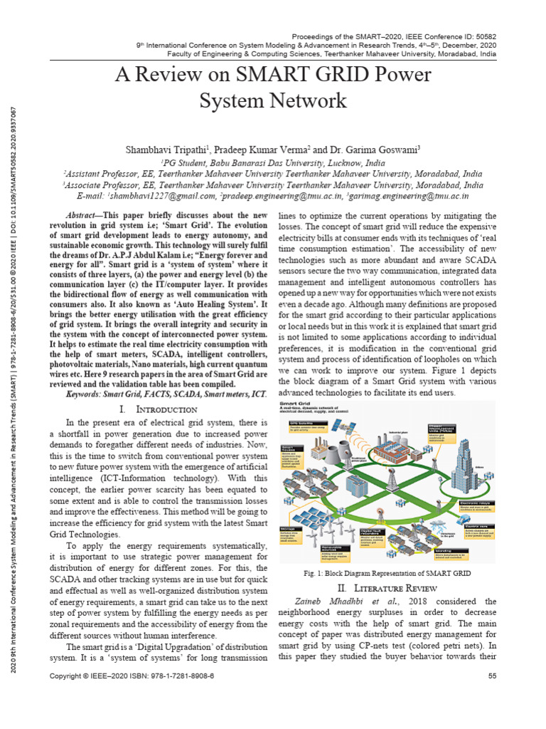 A Review On SMART GRID Power | PDF