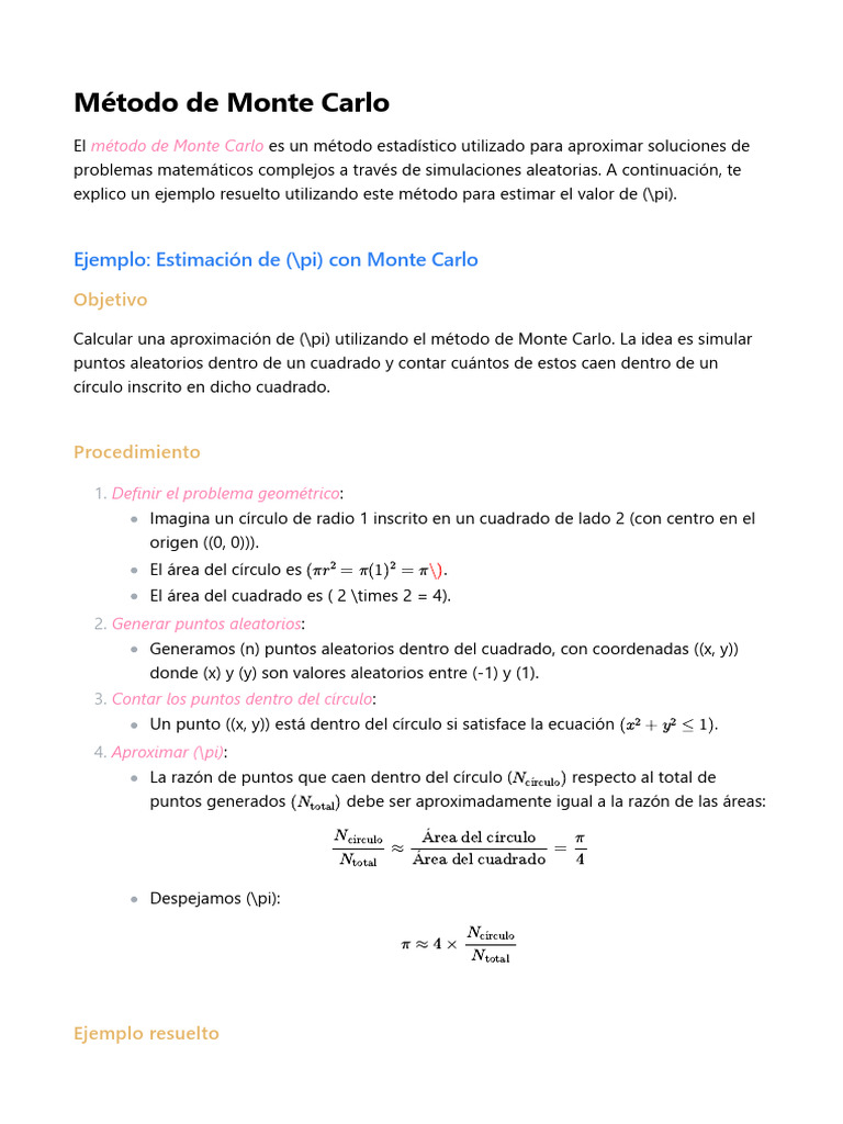 Método de Monte Carlo | PDF