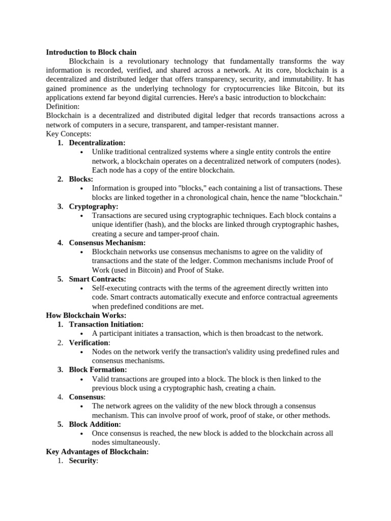 Blockchain Notes | PDF