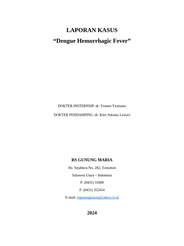 Laporan Kasus (III) DHF | PDF
