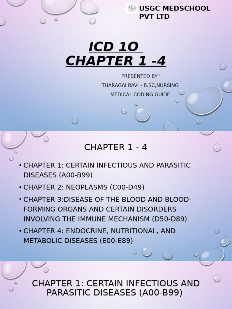 ICD 1O Chapter 1-4 | PDF