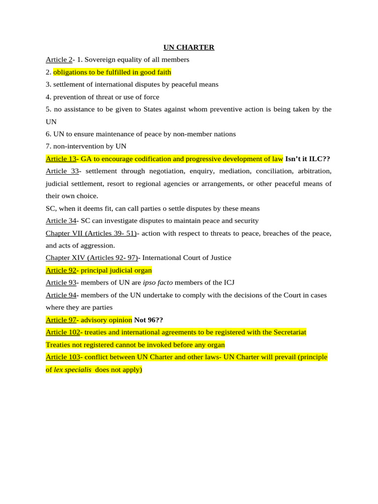 Icj Statute - Notes | PDF
