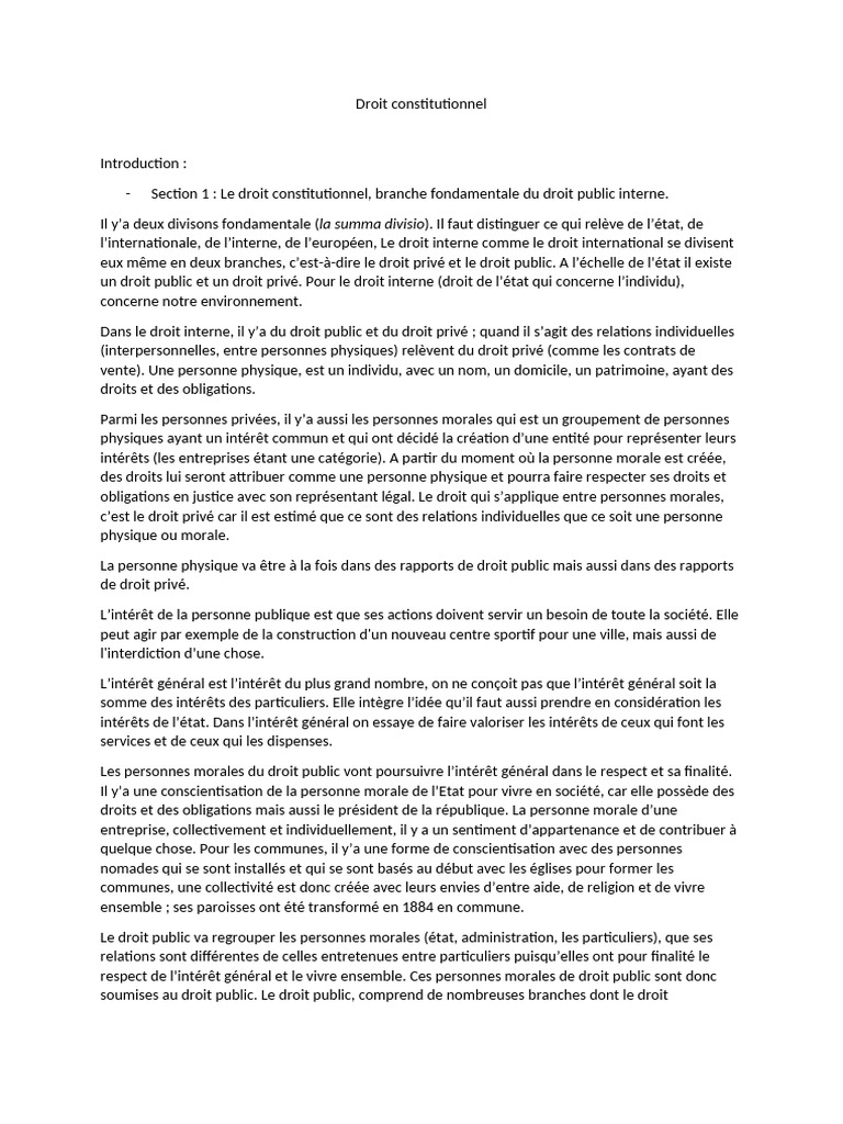 Droit Constitutionnel | PDF