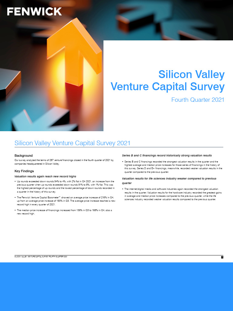 4.silicon Valley Venture Capital Survey Fourth Quarter 2021 | PDF