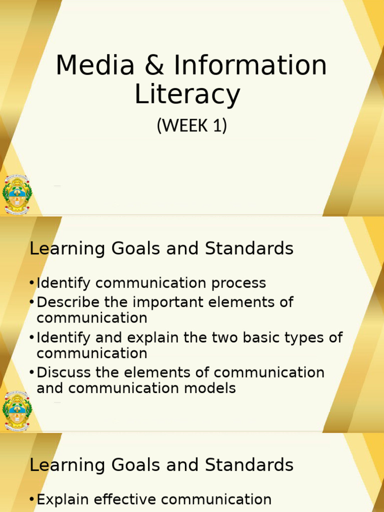 SHS MIL - Week-1 | PDF