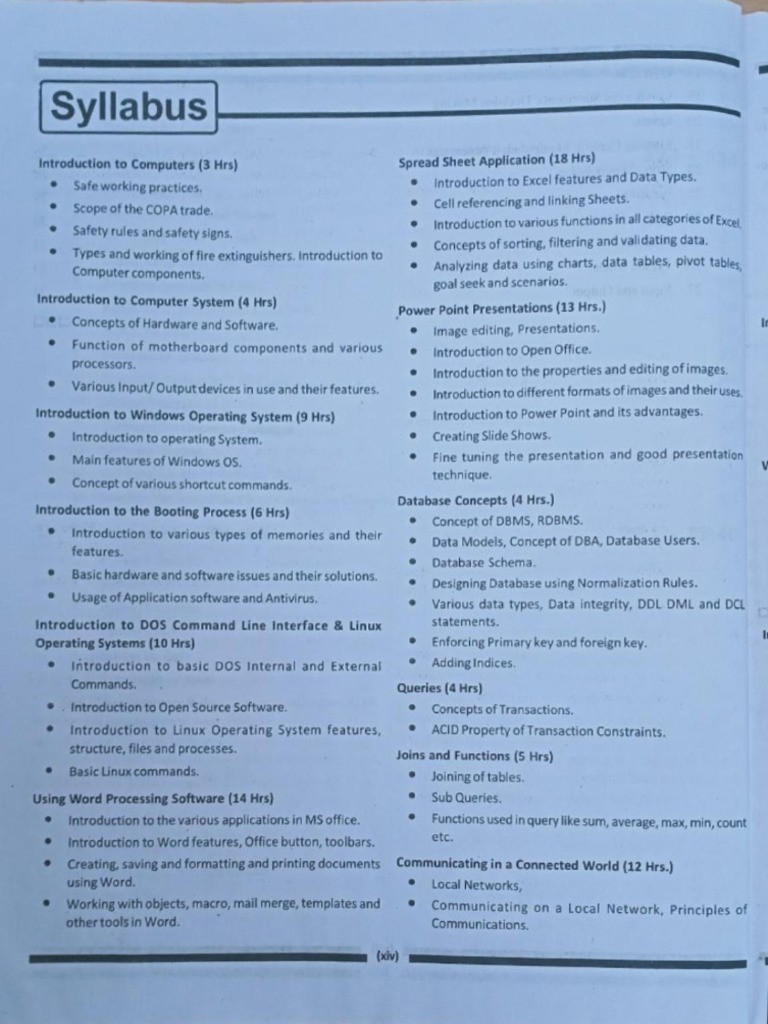 Copa Syllabus | PDF