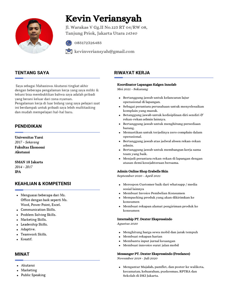 CV Kevin Veriansyah | PDF | Career & Growth | Business