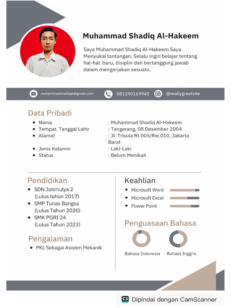 CV Muhammad Shadiq Al-Hakeem | PDF