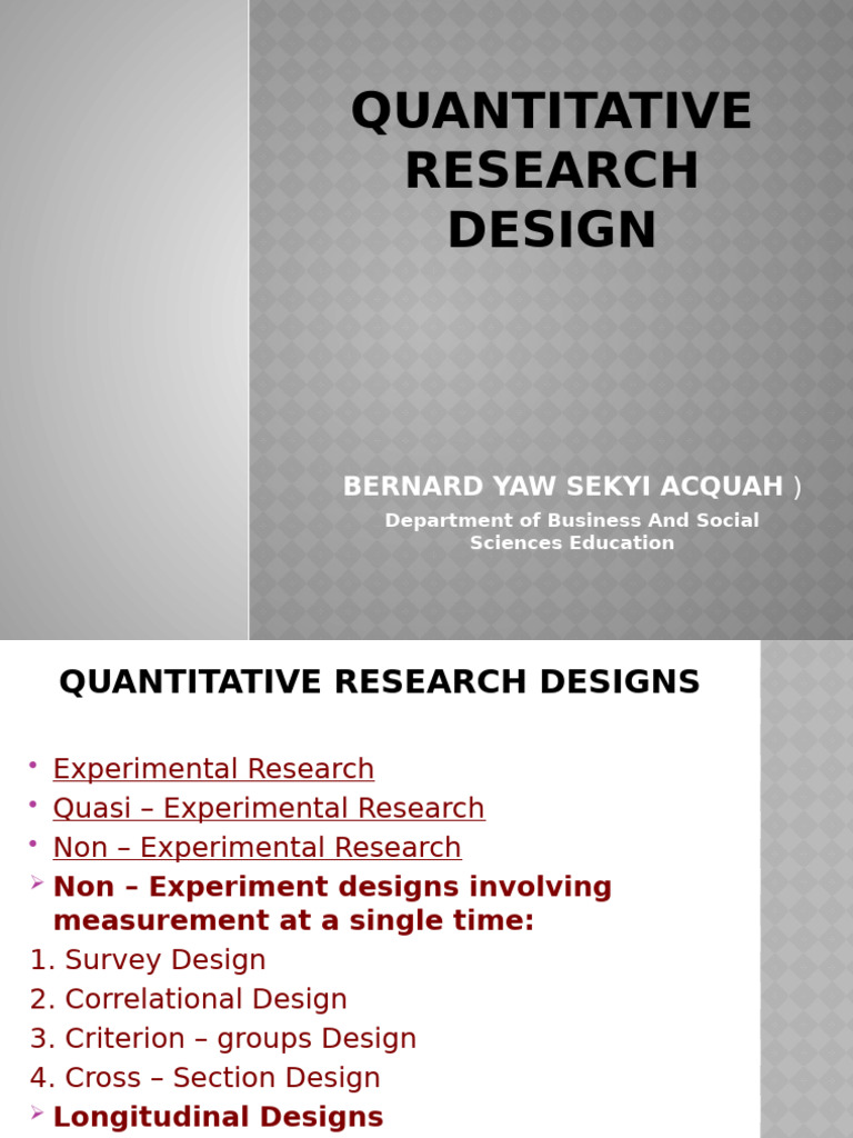 4 Quantitative Design | PDF