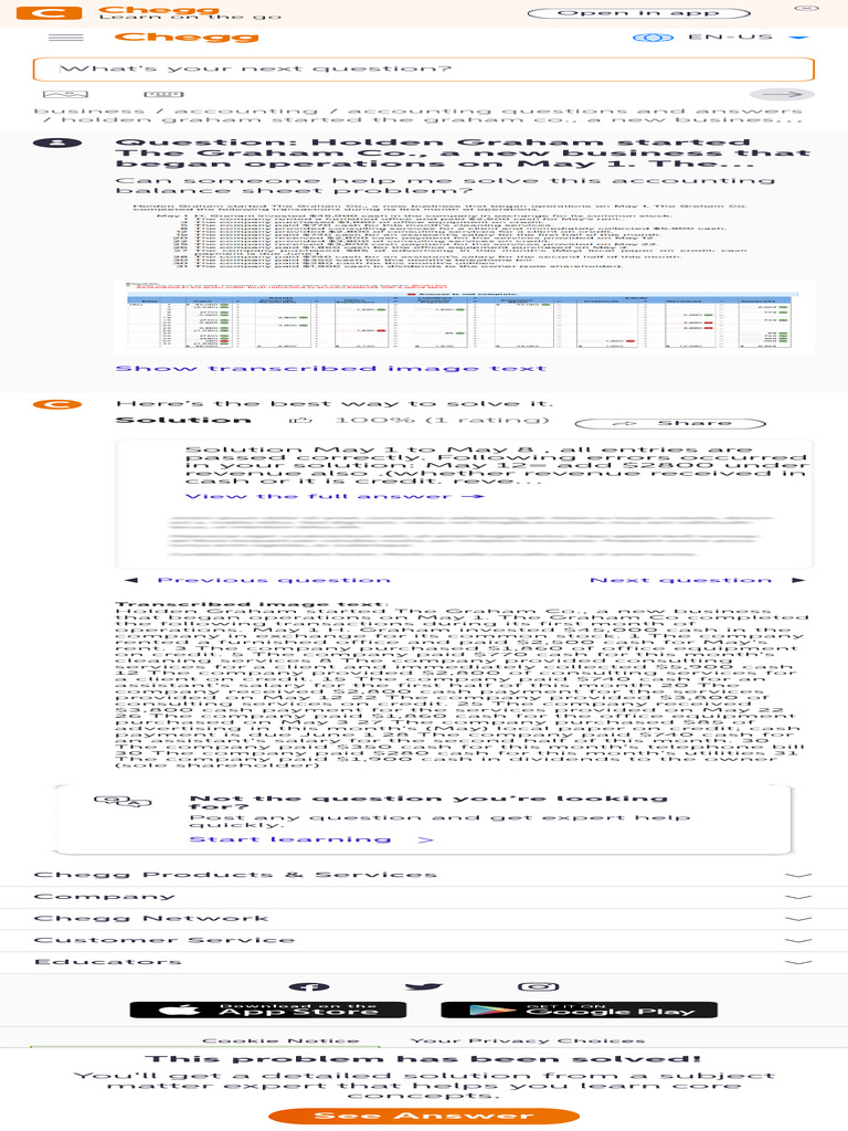 Solved Holden Graham Started The Graham Co., A New Business | PDF