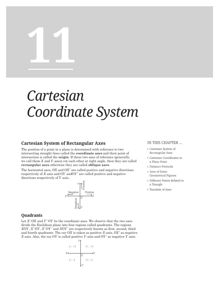 11 Cartesian Coordinate System Pdf