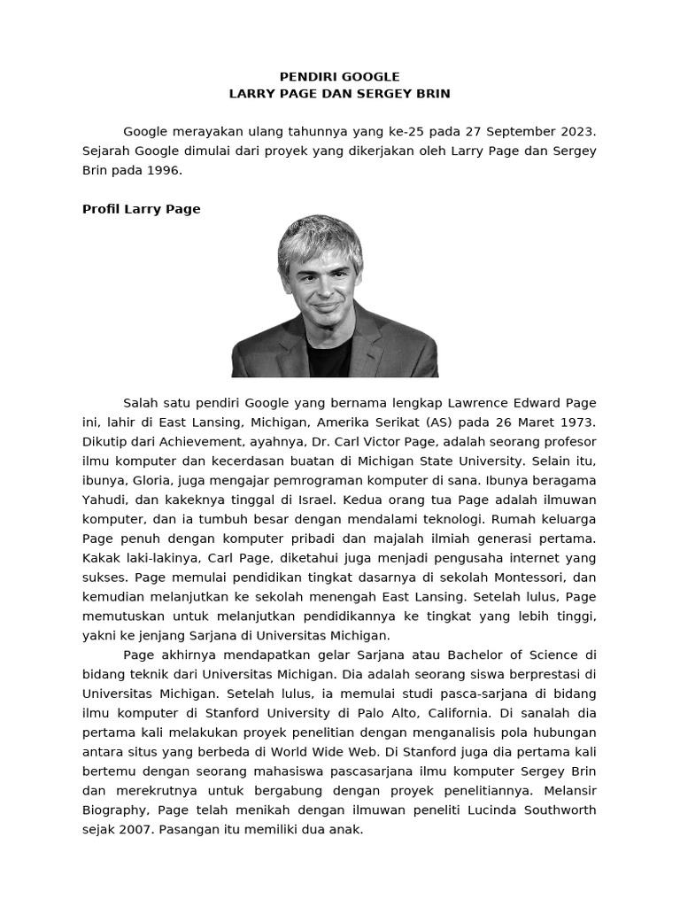Pendiri GOOGLE - Eng&Ind - Lum Dipake - Mine | PDF