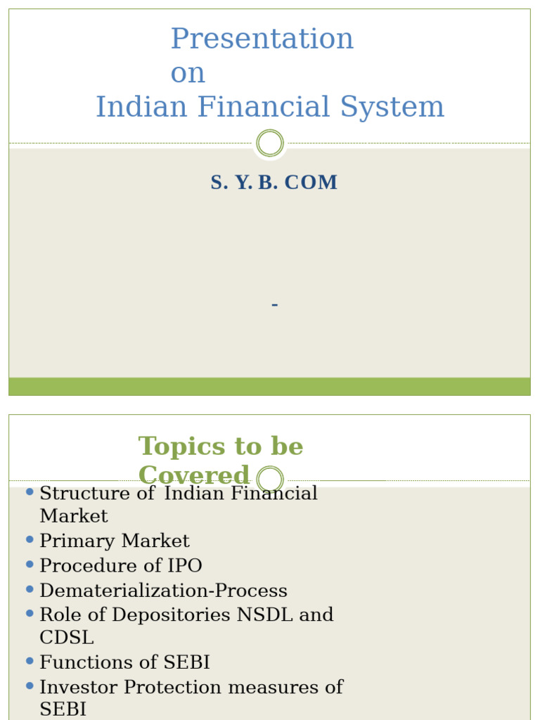 Indian Financial System | PDF