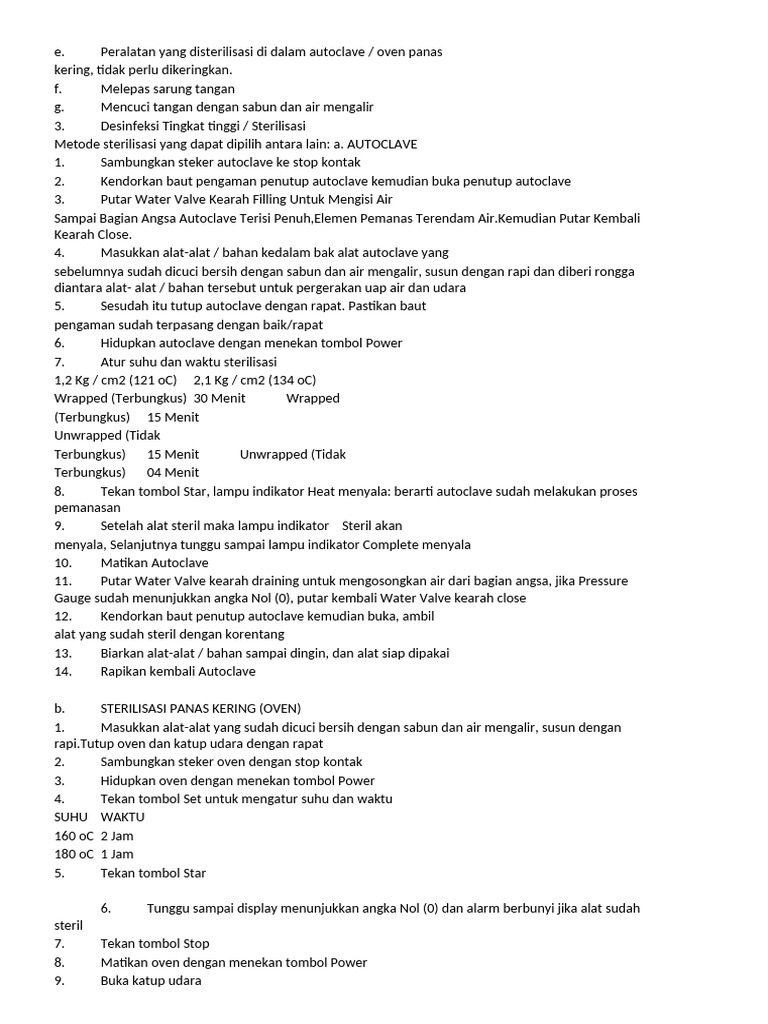 Leaflet Sop Sterilisasi Alat | PDF