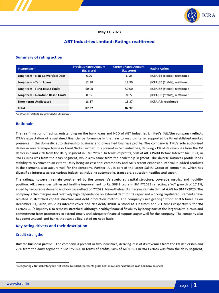 ABT Industries Limited | PDF