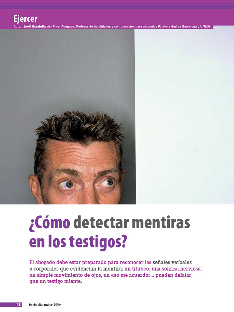 16-Como Detectar Mentiras en Los Testigos IURIS Diciembre 06 | PDF