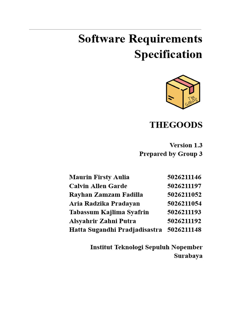System Requirement Specification For THEGOODS v1.3 | PDF | Use Case ...