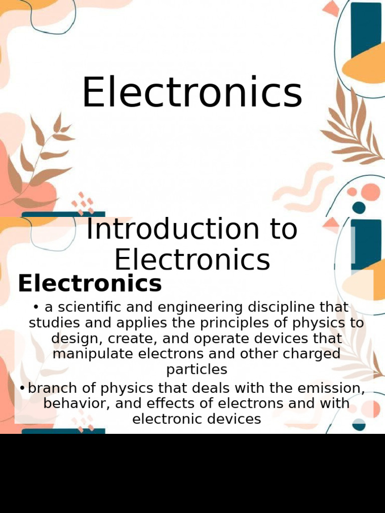 L1 - Introduction To Electronics | PDF